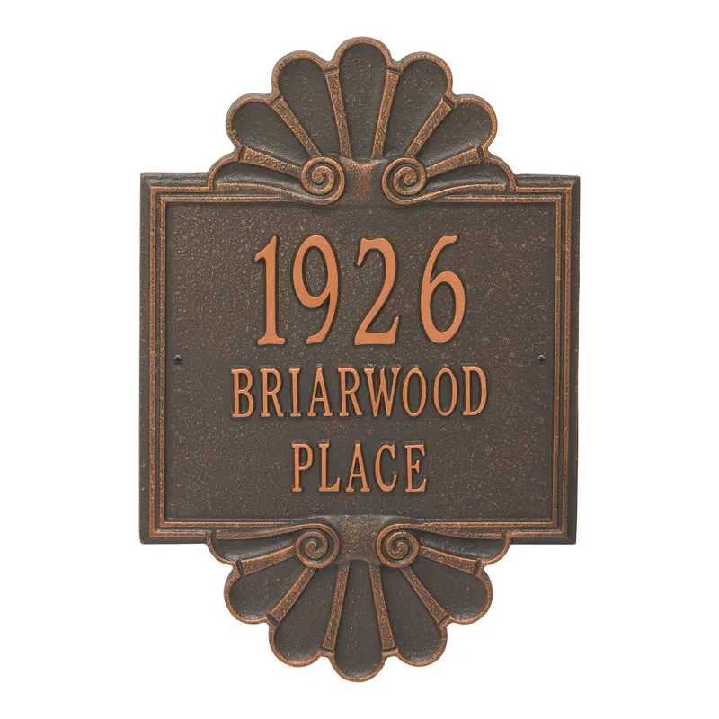 Coquille Grande Personalized 3-Line Signature Wall Address Plaque ...