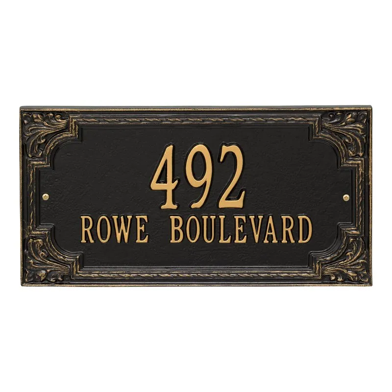 Penbrook Grande Personalized 2-Line Signature Wall Address Plaque ...